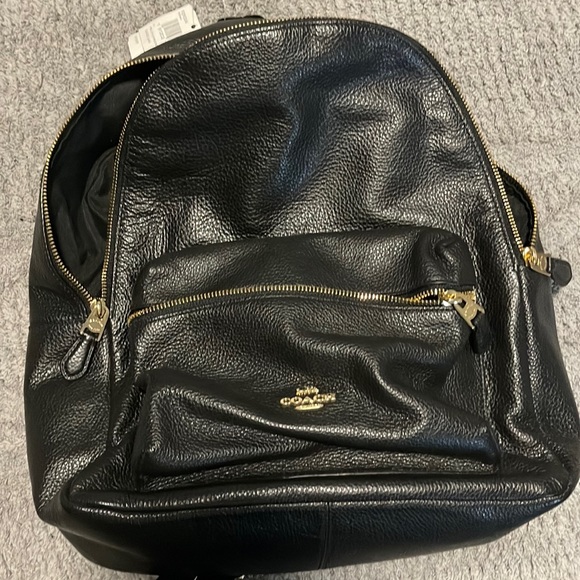 Coach | Bags | Authentic Coach Brand New Black Leather Backpack | Poshmark